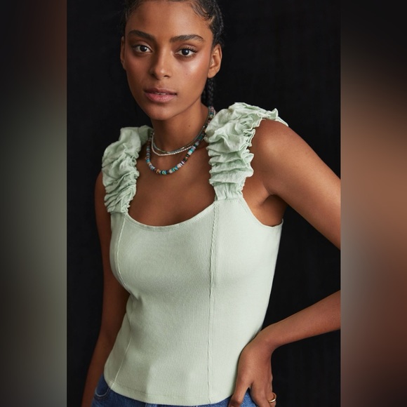 Anthropologie | Tops | Ribbed Corset Tank By Anthropologie | Poshmark